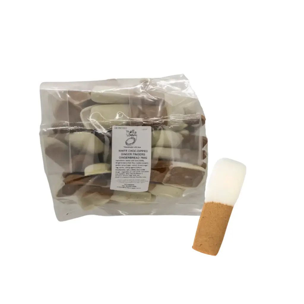 Gingerbread White Choc Dipped Ginger Fingers Cookies 17g Bulk Small ...